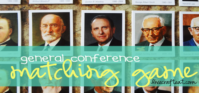 LDS General Conference Matching Game - Prophets | Live Craft Eat