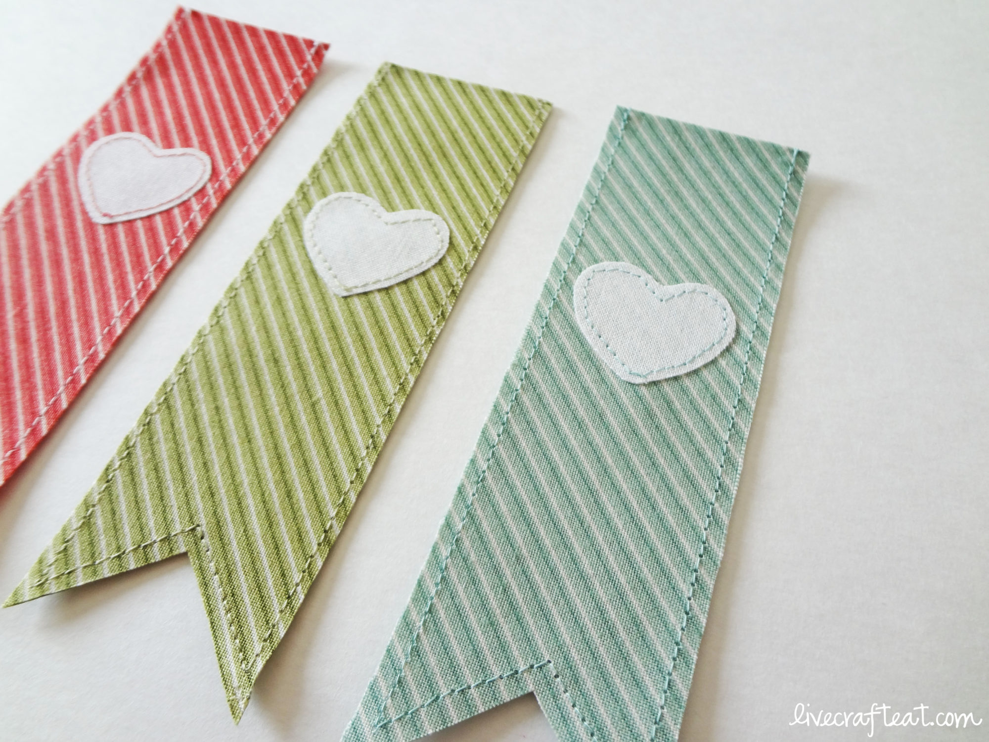 Pretty Fabric Bookmarks | Live Craft Eat
