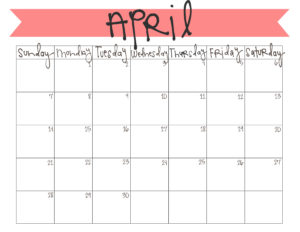 April 2013 Calendar - Printable | Live Craft Eat