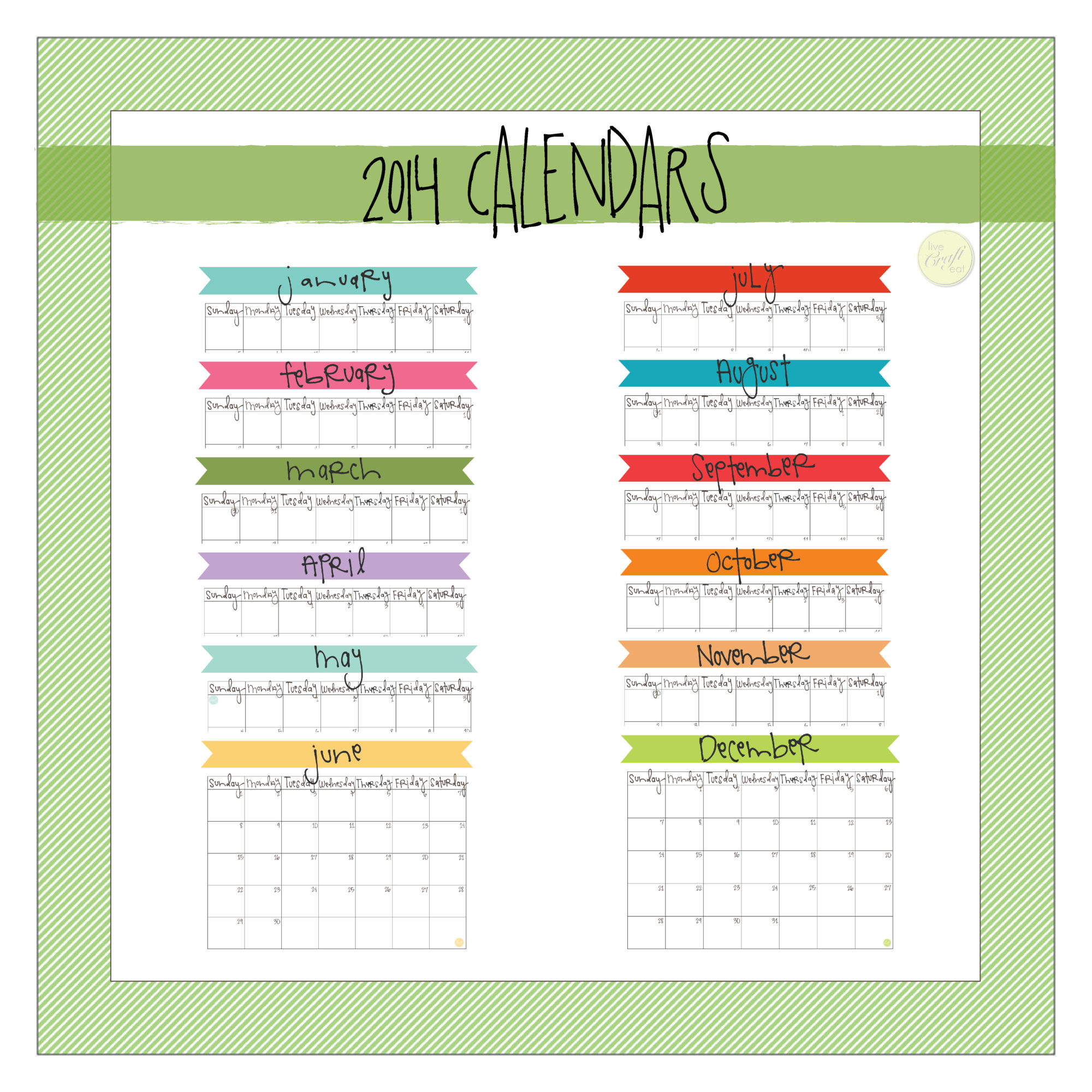 Free Printable Calendars - Monthly, Yearly & More | LCE