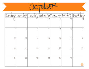 October 2014 Calendar - Free Printable | Live Craft Eat