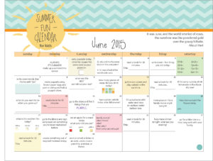 Summer Activities For Kids - Free Calendars | Live Craft Eat