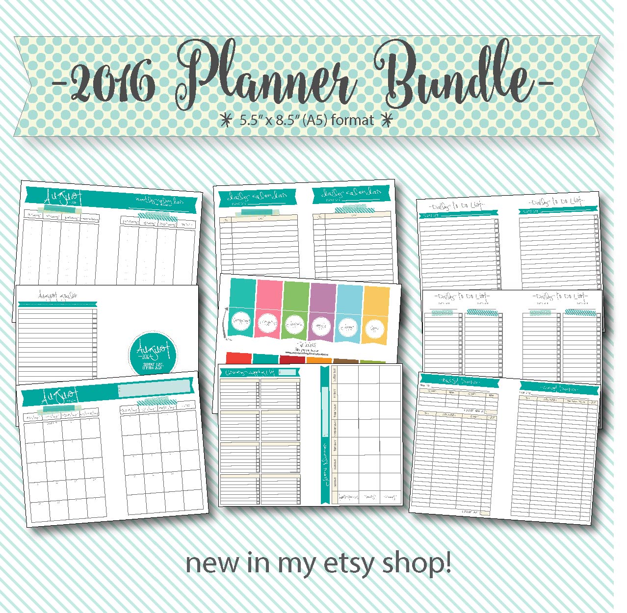 Free Printable 2016 Monthly Calendar A5 Pages | Live Craft Eat