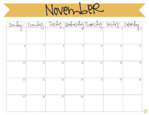 November 2016 Calendar - Free Printable | Live Craft Eat