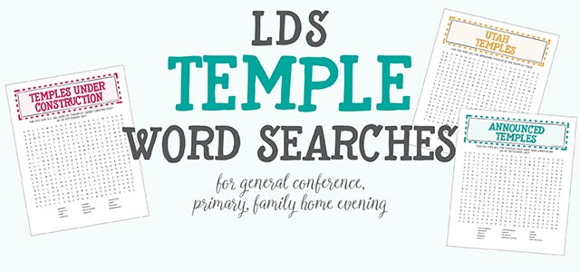 LDS Temple Word Searches For Kids | Live Craft Eat