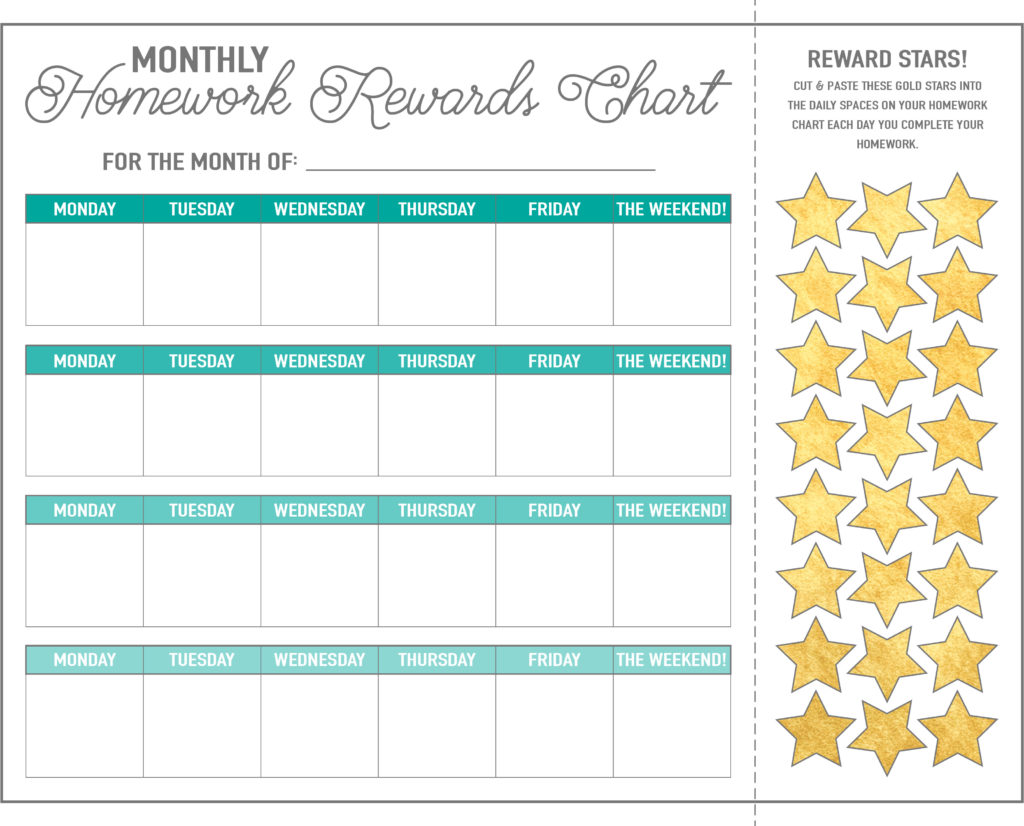 Homework (Reward) Charts - Free Printables | Live Craft Eat