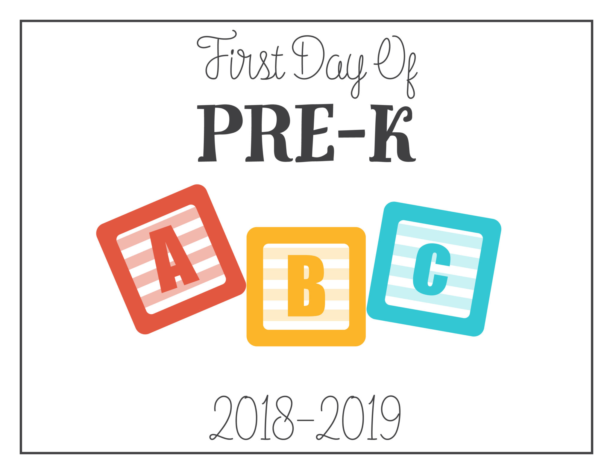 First Day Of School Printables - FREE - 21 Layouts of Pre-K - 6th ...