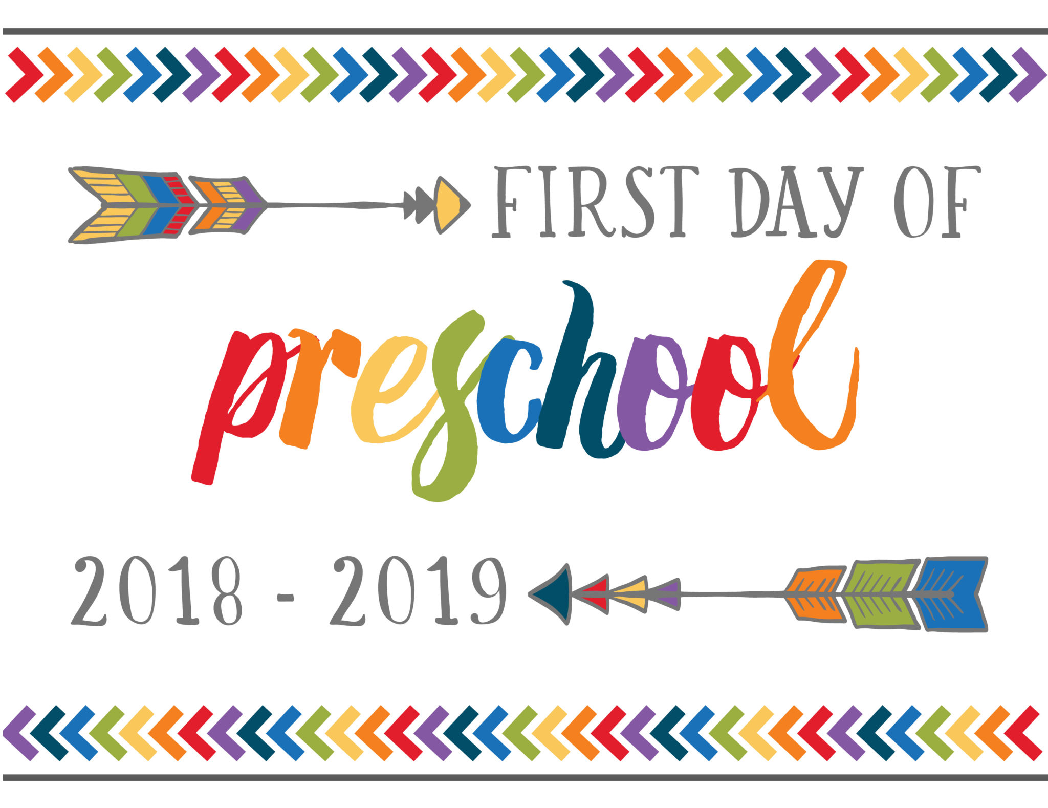 First Day Of School Printables - FREE - 21 Layouts of Pre-K - 6th ...