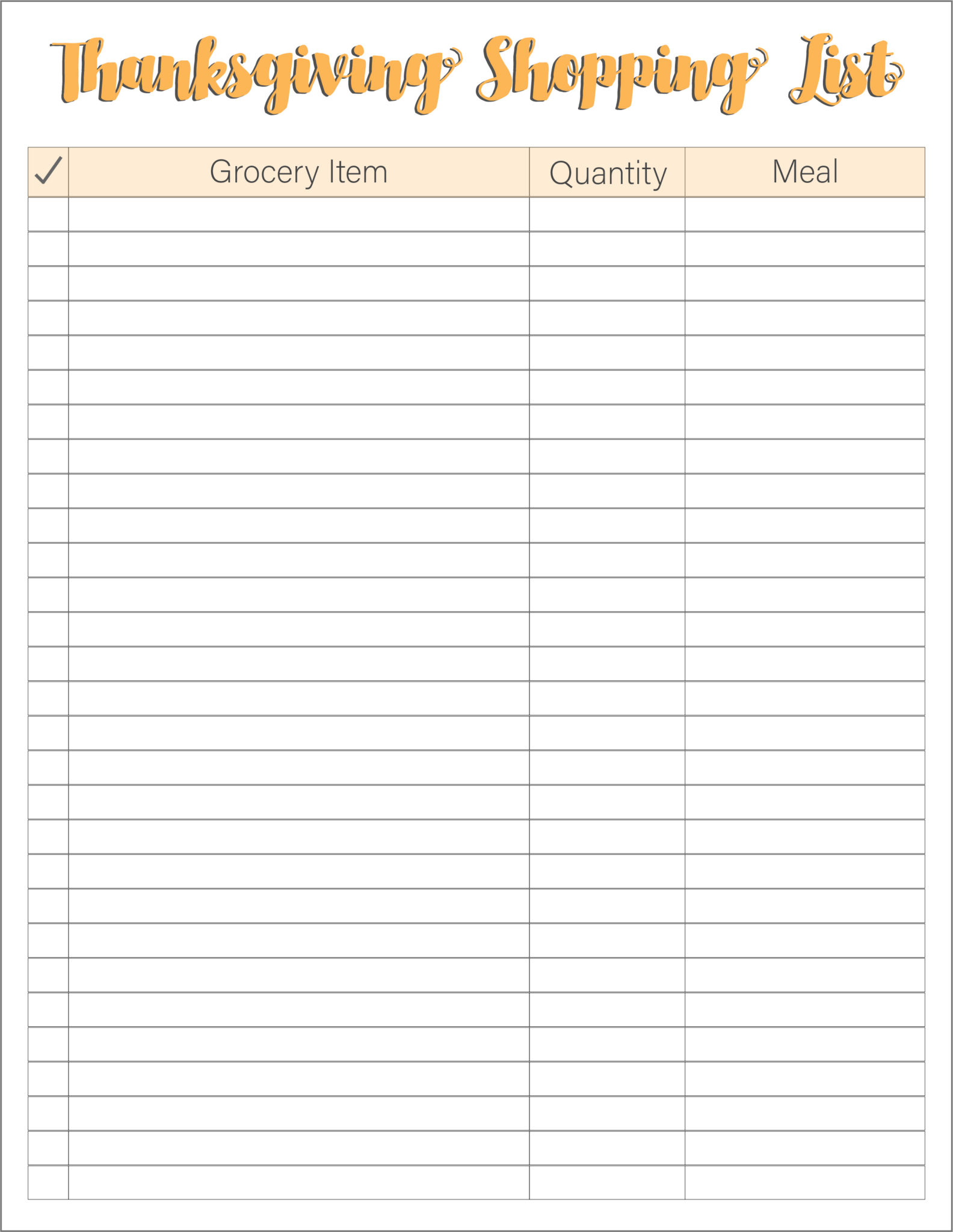 Thanksgiving Meal Planners & Shopping List Printables - FREE | Live ...