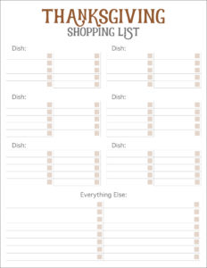 Thanksgiving Meal Planners & Shopping List Printables - FREE | Live ...