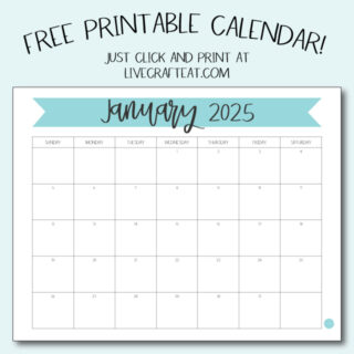 January 2025 Calendar - Free Printable | Live Craft Eat